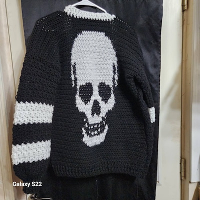 Crochet Skull Cardigan Pattern Crochet Sweater Pattern TOO - Etsy