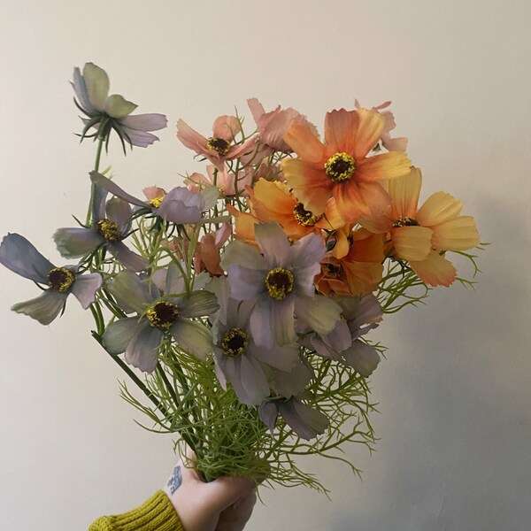 24"(overall Length)silk Cosmos Stem Artificial Faux Flower Home Decor ...