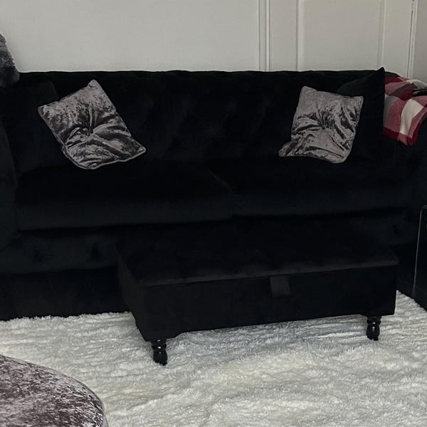 Premium Footstool, Pouffe Table, Handmade Ottoman Bench, Chesterfield ...