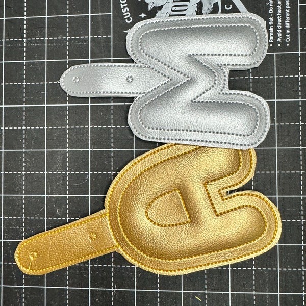 Puffy Foam Key Fob Snap Tab Rounded Monogram Alphabet Letters A-Z ...