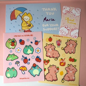 Strawberry Lemonade Cow Cute Highland Cow Sticker Sheet - Etsy