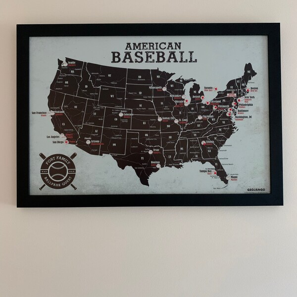 Baseball Stadium Tour Map | Vintage Ballpark Bucket List | Personalized ...