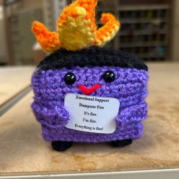 Pattern and Sign Only: Dumpster Fire Emotional Support Crochet Pdf X2 ...