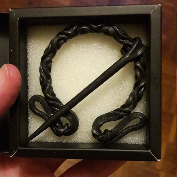 Hand Forged Twisted Brooch, Iron Brooch, Viking Accessories, Forged ...
