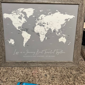 United States Map Romantic Gift for Him Unframed Couples Travel Map ...