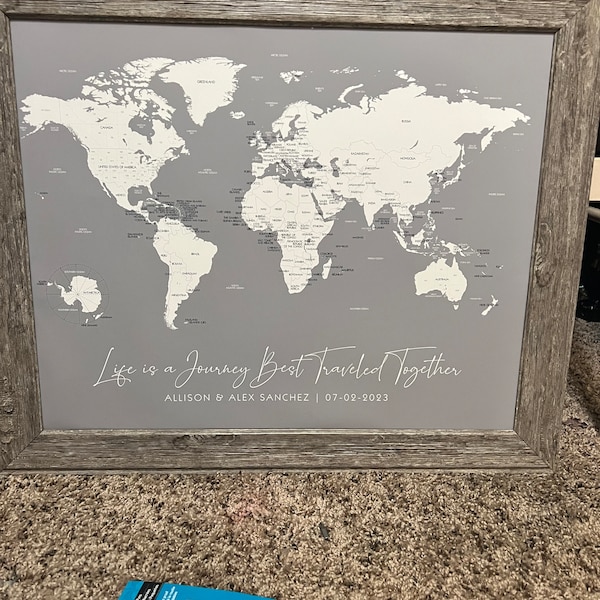 Personalized Traveler Gift Couples Map, Unframed Anniversary US Where ...