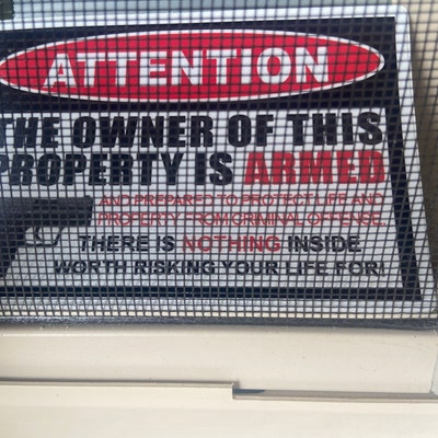 Owner Armed Warning Sticker 2nd Amendment 2A Gun Firearm Pistol Handgun ...