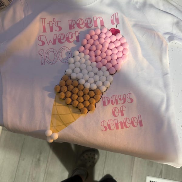 100th Day of School DIY Ice Cream Cone Shirt Kit, 100th Day of School ...