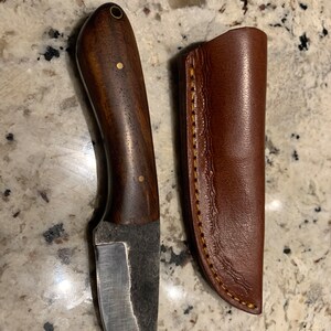 Hand Forge Bushcraft Knife With Sheath Rosewood Fixed Blade Custom ...