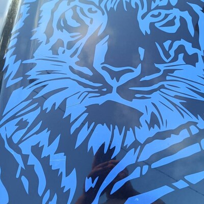 Tiger Head Car Bonnet Side Sticker Vinyl Decal Wall Art Hood Vinyl ...