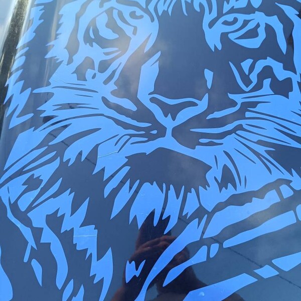 Tiger Head Car Bonnet Side Sticker Vinyl Decal Wall Art Hood Vinyl ...