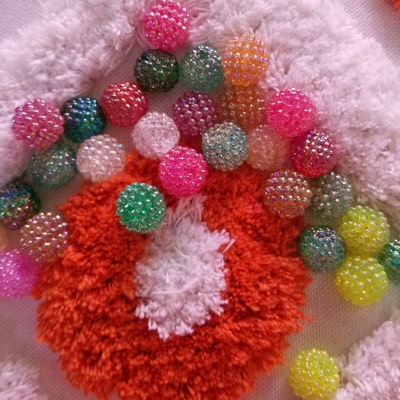 100 Pcs Vintage 15mm Iridescent Berry Raspberry Beads Plastic Acrylic ...