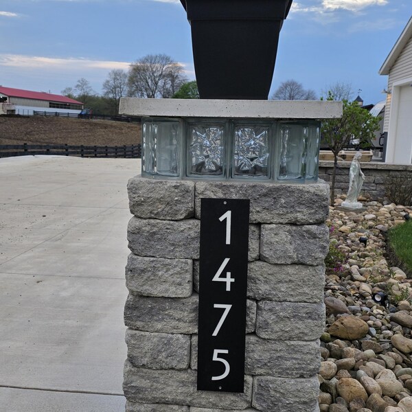 Mid Century Modern Vertical Home Address Metal Sign, MCM Address Number ...