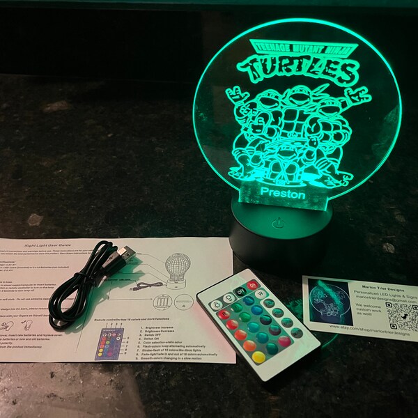 Teenage Mutant Ninja Turtles Light Personalized - Etsy