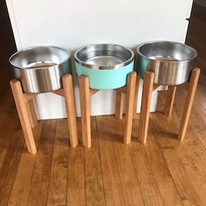 Custom Modern Elevated Dog Bowl Stand Mid-century Feeding - Etsy