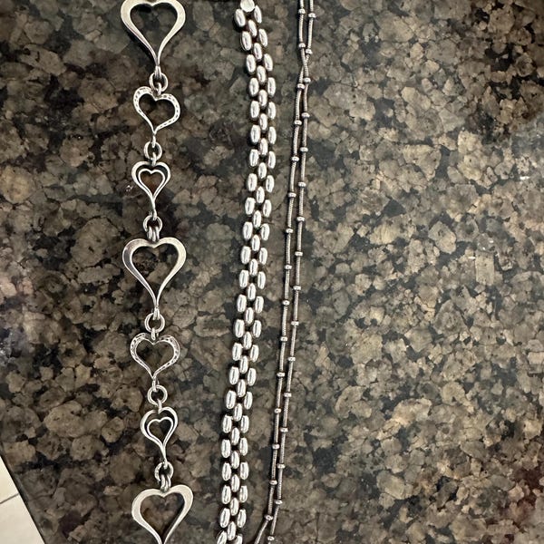 PANDORA Vintage Sterling Silver Open Charm Bracelet, 8 Charms, 2 Santa ...