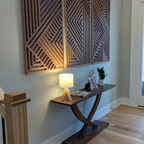 Wall Décor | Modern Wood Wall Art Set | Large Modern Wood Wall Hangings ...