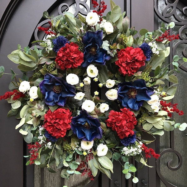17" Faux Navy Blue Carnation Bush, 14 Heads, Long Stems, Artificial ...