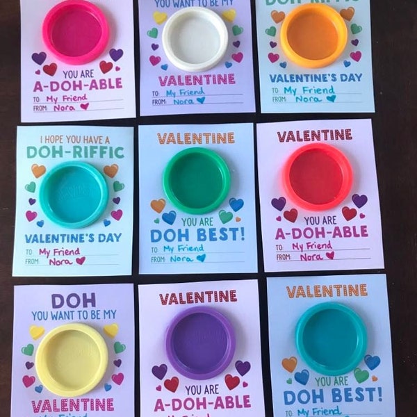 Printable Play Doh Valentines Day Cards for Kids | Non-candy Classroom ...