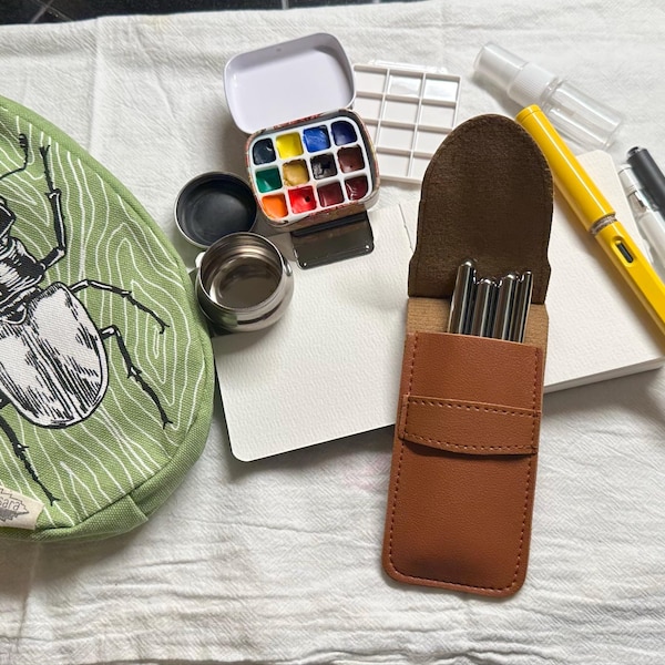 Insect Zipper Pouch: Hand Screenprinted Canvas Green Bug Bag - Etsy