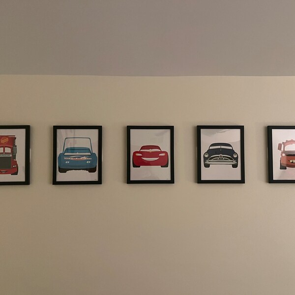 CARS CAST | Portrait | Poster | Printable Wall Art | Illustration ...