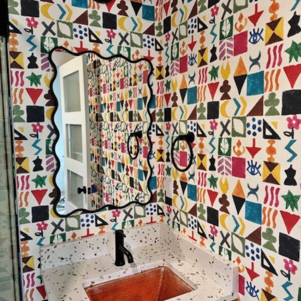 Squiggly Mirror, Wavy Mirror, Wiggle Mirror, Funky Wall Mirror ...