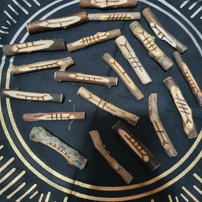 20 Celtic Tree Ogham Staves Made With Corresponding Woods With Pouch ...