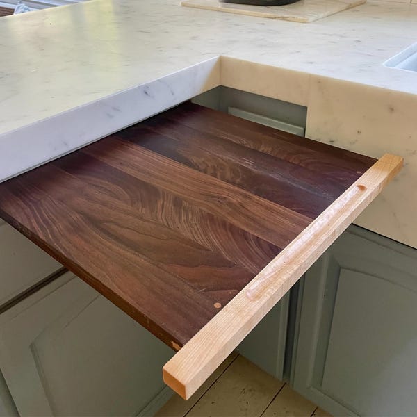 Walnut Replacement Custom Slide Out/pull Out Cutting Board W/maple End ...