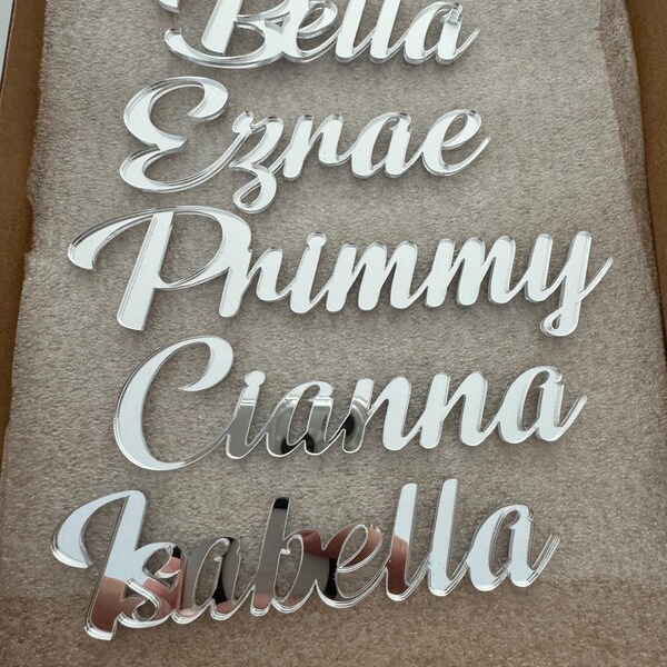 Mirrored Place Settings/names, Laser Cut Names, Wedding Seating, Table ...