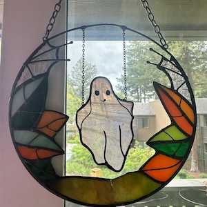 Gothic Suncatcher Ghost Funny Halloween Stain Glass Horror - Etsy