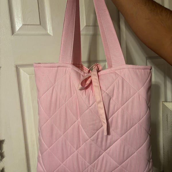 Pink Tote Bag, Ribbon Tote Bag, Aesthetic Tote Bag, Cute Tote Bag - Etsy