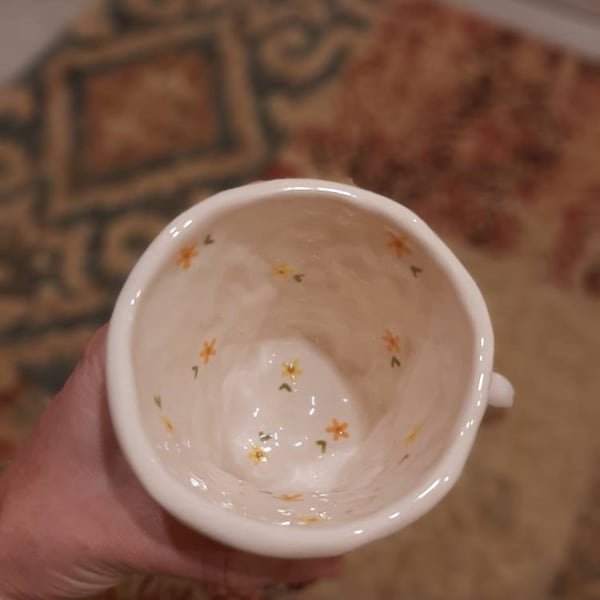 Flowers Mug, Handmade Coffee Mug, Ceramic Mug - Etsy Australia