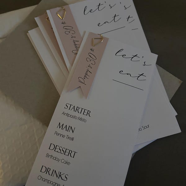 Wedding Menu With Name Tag - Wedding Menu With Place Card Minimalist ...