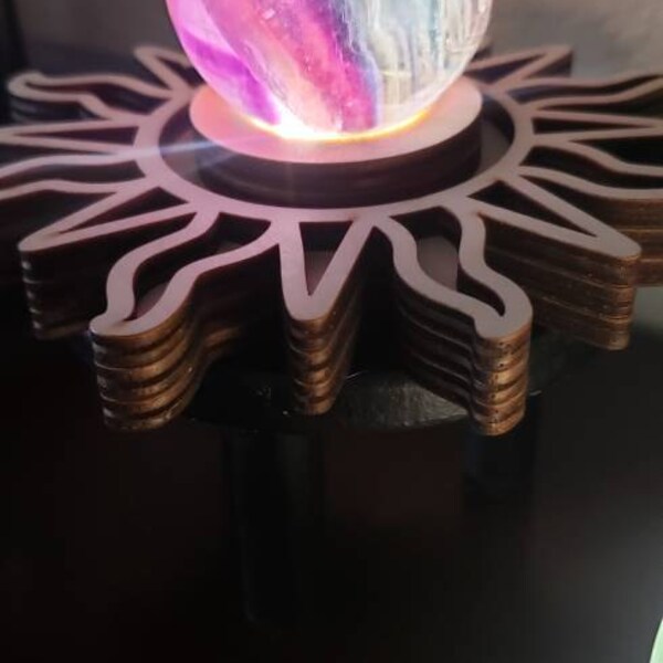 Wooden LED Display Base Lighted Base for Crystal Art Wood Display ...