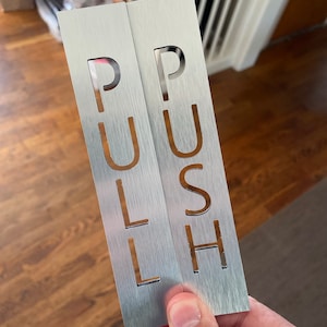 PUSH and PULL Door Signs. Set of 2 Push/pull Metal Stickers. Push Pull ...