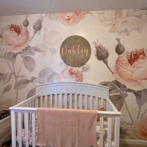 Customized Baby Name Sign, Baby Shower, Round Plaque, Personalized ...