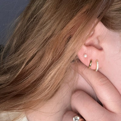 Gold Plated Earring Stack, Silver Earring Stack, Sterling Silver ...