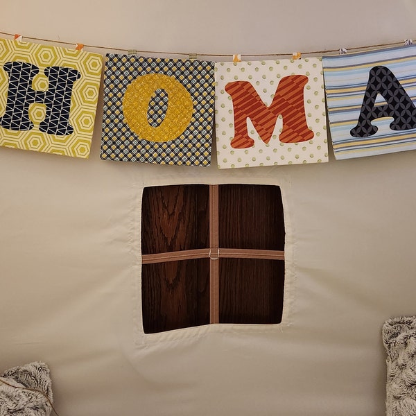 Custom Fabric Chipboard Banner Strung With Twine~custom Name Banner ...