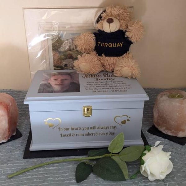 Baby/childs Teddy Tall Ashes Casket/urn/box With Clasp - Memorial Box ...