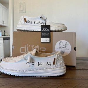 Womens / Wedding Custom Dude Shoes Perfect for Custom Gifts, Bridal ...