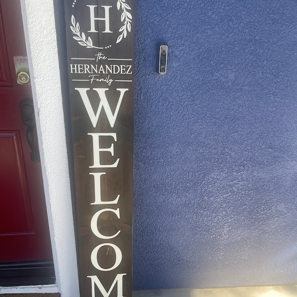 Welcome Last Name Porch Sign, Last Name Sign, Vertical Welcome, Porch ...