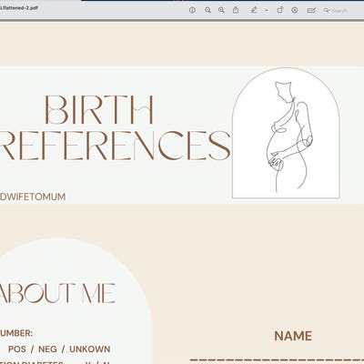 Birth Plan MADE BY A MIDWIFE Template - Etsy