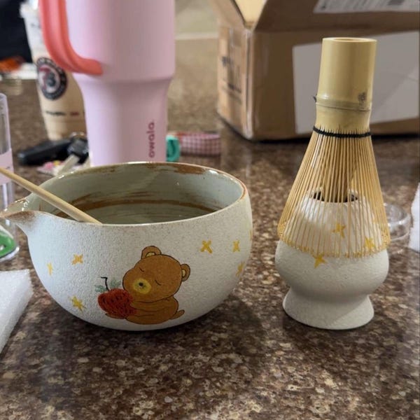 Hand Painted Cute Capybara Matcha Gift Set Matcha Bowl With Bamboo ...