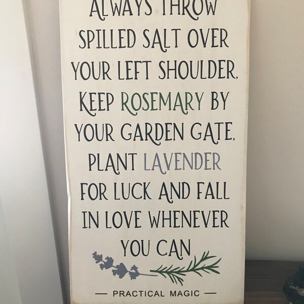 Practical Magic Sign: Hand-painted Distressed Wood Decor - Etsy