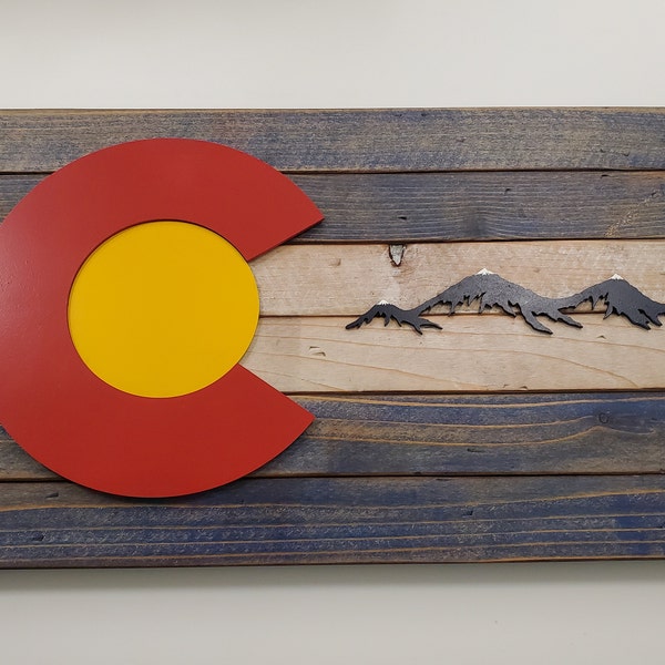 Colorado Wood Flag - 13x23" - Colorado Wall Art - Colorado Gift - Etsy
