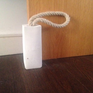 Concrete door stop White rectangle doorstop Modern door | Etsy