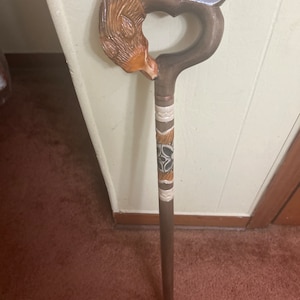 Personalize and Custom Dark Wolf Walking Stick Walking Cane Wood Cane ...