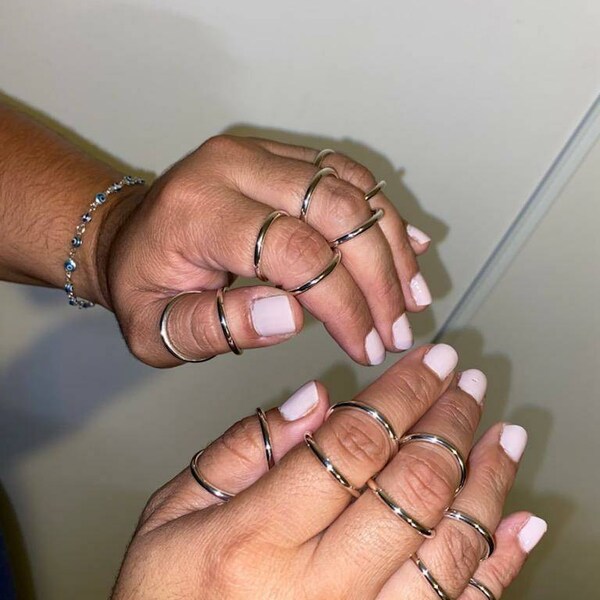 BUNDLE OF 10 Adjustable Swan Splint Ring - Sterling Silver Swan Splint ...