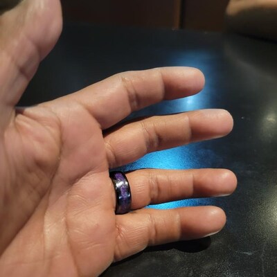 Peace and Calm Ring Amethyst Inlay - Etsy