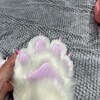 Furry Purple&white Hand Paws | Fluffy Soft Fursuit 4-finger Gloves ...